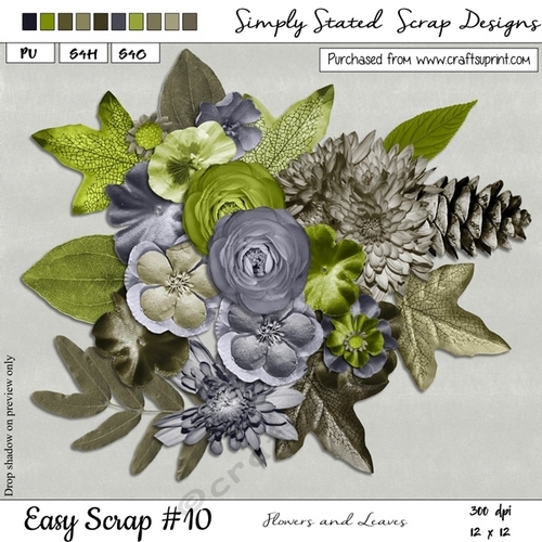 Easy Scrap #10 - Flowers & Leaves - CUP947553_95318 | Craftsuprint