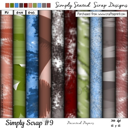 Simply Scrap #9 - Painted Papers - 12 x 12 - CUP955222_95318 | Craftsuprint