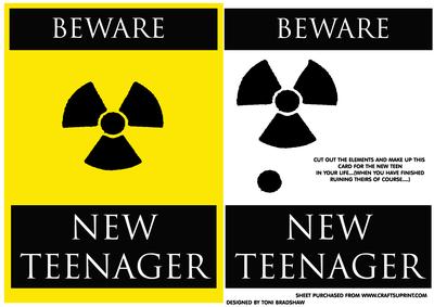 Beware New Teenager - in Yellow - CUP253056_1269 | Craftsuprint