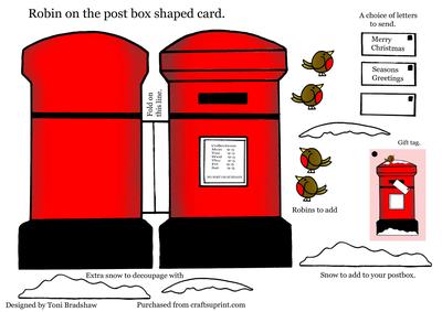 Shaped Postbox with Robin - CUP366999_1269 | Craftsuprint