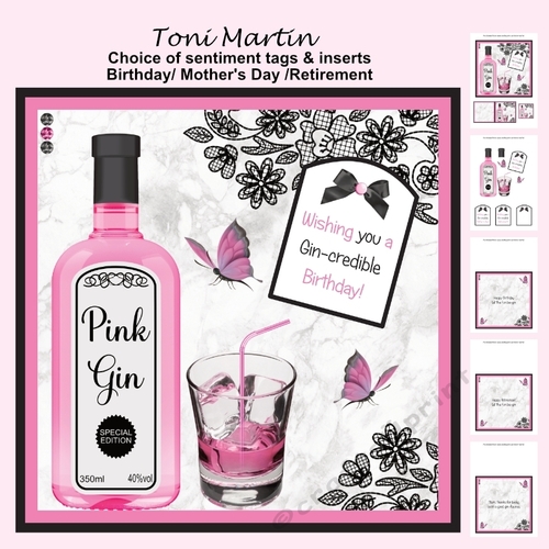 Pink Gin Decoupage Card Mini Kit 7x7 - CUP1221584_1894 | Craftsuprint
