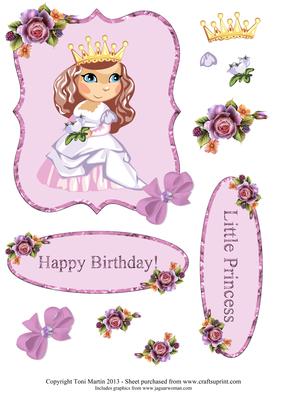 Little Princess Decoupage Card Purple Design - CUP434197_1894 ...