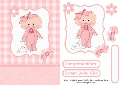 Sweet Baby Girl Card Front with Decoupage - CUP468724_1894 | Craftsuprint