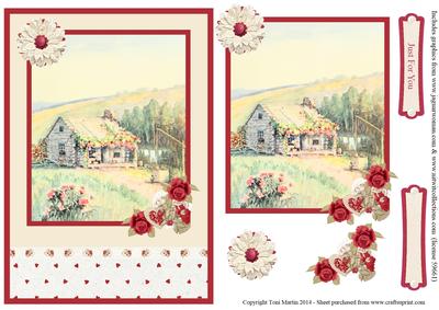 Country Cottage Topper & Floral Decoupage - CUP566479_1894 | Craftsuprint