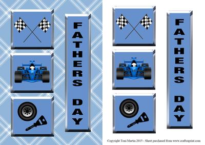 Racing Car Card Front Topper & Decoupage - Father's Day - CUP623762 ...