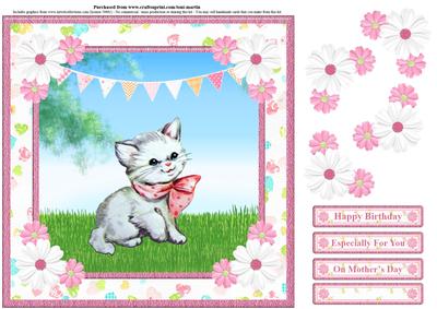 Cute Kitten Card Topper & Decoupage - CUP674828_1894 | Craftsuprint