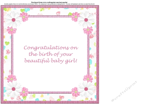 New Baby Girl Card Insert - CUP716236_1894 | Craftsuprint