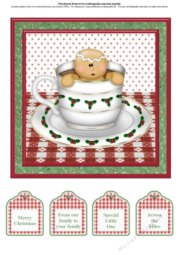 Teacup Gingerbread Man 7x7 Card Topper & sentiments - CUP932034_1894 ...