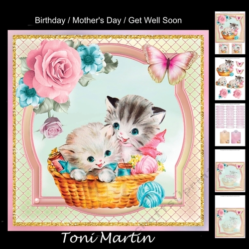 Sweet kittens card mini kit & decoupage - CUP970807_1894 | Craftsuprint