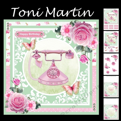 Vintage Telephone Card Mini Kit & Decoupage - Pink - CUP977823_1894 ...