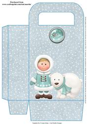 Little Winter Boy & Polar Bear Friend Christmas Gift Bag - Photo by ...