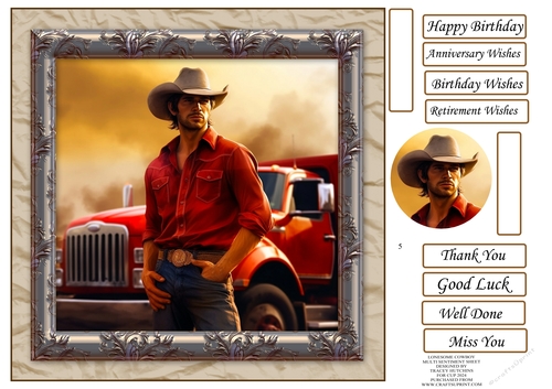 LONESOME COWBOY 5 - CUP1302882_25427 | Craftsuprint