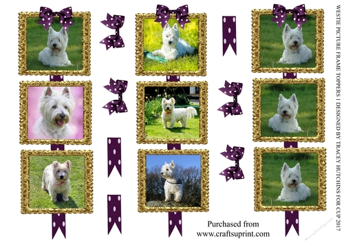 WESTIE PICTURE FRAME TOPPERS X 3 ANY OCCASION - CUP770781_25427 ...