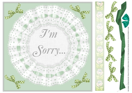 SORRY ! DELICATE CARD FRONT MULTI PURPOSE WITH EXTRA RIBBONS ...