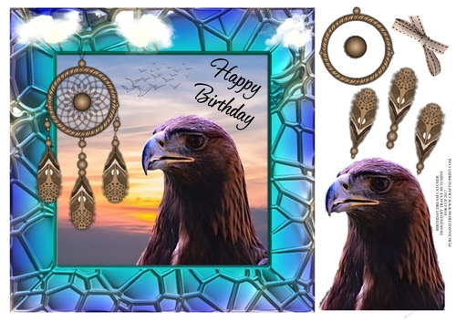 DREAM CATCHER GOLDEN EAGLE BIRTHDAY - CUP790097_25427 | Craftsuprint