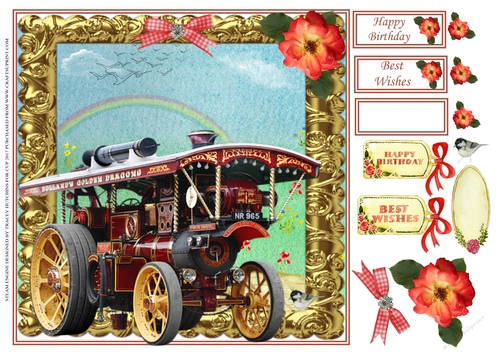 STEAM TRACTION ENGINE BIRTHDAY - BEST WISHES - CUP799903_25427 ...