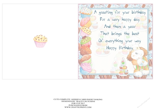 KIDDIES COMPLETE CARD BAKING INSERT - CUP809932_25427 | Craftsuprint
