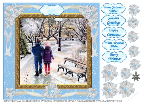 BLUE CHRISTMAS SNOWY WALK - CUP824090_25427 | Craftsuprint