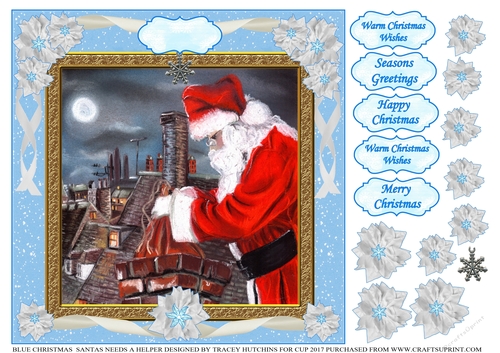 BLUE CHRISTMAS SANTA NEEDS A HELPER - CUP824111_25427 | Craftsuprint