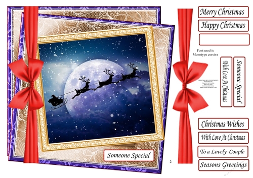 CHRISTMAS TWISTED MULTI SENTIMENTS SANTA ON SLEIGH - CUP921886_25427 ...