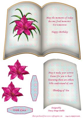 2 - 1 Lily Book with Decoupage - CUP104450_773 | Craftsuprint