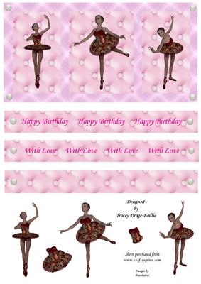 Ballerinas & Buttons Dl with Ribbon Banding - CUP105799_773 | Craftsuprint