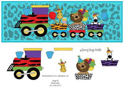 Birthday Jungle Train - CUP208551_773 | Craftsuprint