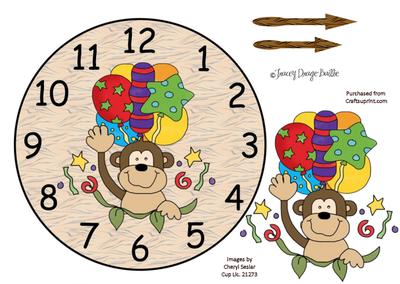 Monkey Clock - CUP275699_773 | Craftsuprint