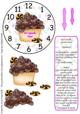 Cupcake Clock - CUP83088_773 | Craftsuprint