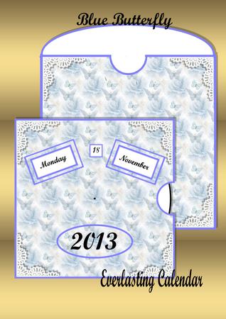 Blue Butterfly Everlasting Calendar - CUP374810_1095 | Craftsuprint