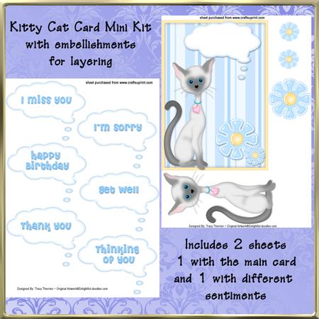 Kitty Cat Card Mini Kit - CUP378364_1771 | Craftsuprint
