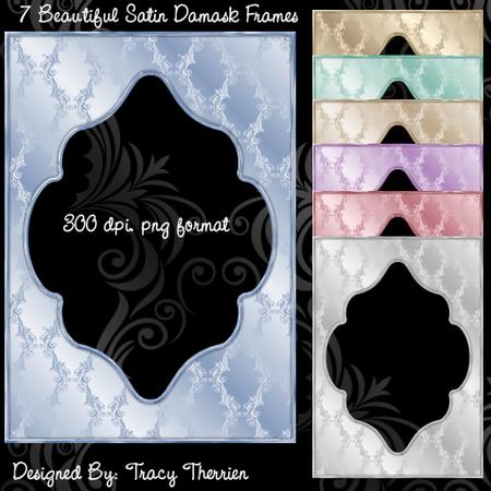 Satin Damask Frames - CUP380720_1771 | Craftsuprint