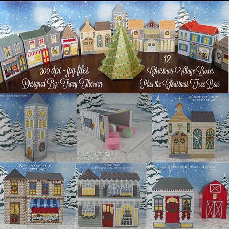 Christmas Village Treat Boxes - CUP486773_1771 | Craftsuprint