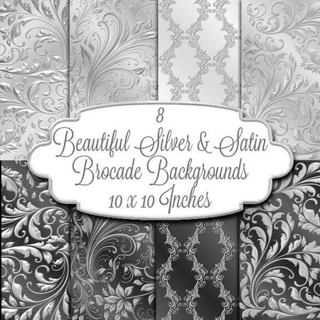 Silver and Satin Brocade Backgrounds - CUP487069_1771 | Craftsuprint