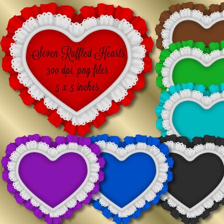 Ruffled Valentine Hearts - CUP495155_1771 | Craftsuprint