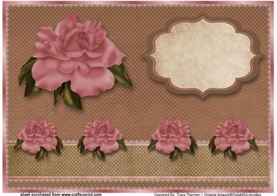 Vintage Rose Card Insert 3 - CUP510042_1771 | Craftsuprint