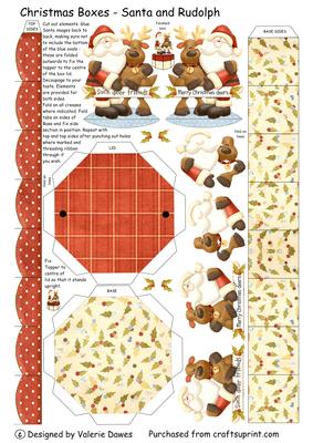 Christmas Boxes - Santa and Reindeer - CUP129945_203 | Craftsuprint