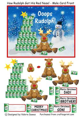 How Rudolph Got His Red Nose - Male Christmas Card Front - CUP154770 ...