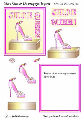 Shoe Queen Decoupage Topper - CUP21384_203 | Craftsuprint