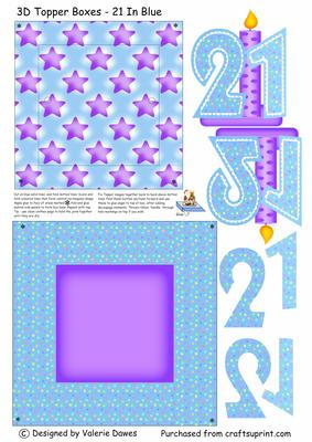 3D Topper Boxes - 21 in Blue - CUP276987_203 | Craftsuprint