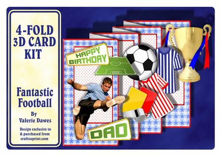 4-fold Card Kit - Fantastic Football Soccer - CUP286146_203 | Craftsuprint