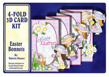 4-fold Card Kit - Easter Bonnets - CUP291102_203 | Craftsuprint