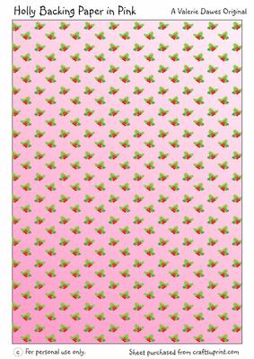 Holly Backing Paper in Pink - CUP29475_203 | Craftsuprint