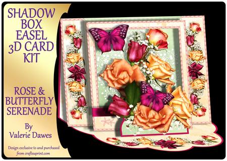 Shadow Box Easel Card Kits - Roses & Butterfly Serenade - CUP309209_203 | Craftsuprint
