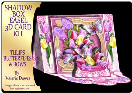 Shadow Box Easel Card Kits - Tulips, Butterflies & Bows - CUP309212_203 | Craftsuprint