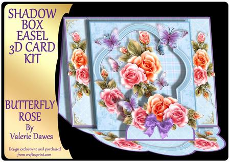 Shadow Box Easel Card Kits - Butterfly Rose - CUP311551_203 | Craftsuprint