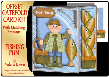 Offset Gatefold Card Kit - Fishing Fun - CUP334258_203 | Craftsuprint