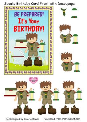 Scouts Birthday Card Front with Decoupage - CUP56743_203 | Craftsuprint