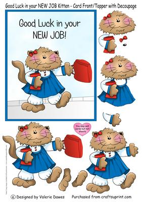 Good Luck with Your New Job-front/topper with Decoupage - CUP62365_203 ...