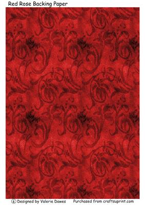 Red Rose & Faded Papers - Backing Paper - CUP65573_203 | Craftsuprint